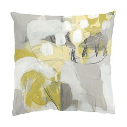Bilderwelten Dekokissen grau originell Abstrakt - Zitronen im Nebel I - Bett Couch Sofakissen Bezug & F&uuml;llung in 40x40 50x50 60x60