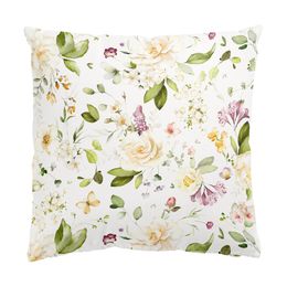 Bilderwelten Dekokissen Kissenbezug weiss Blumen modern Aquarell - Wildblumen und Wei&szlig;e Rosen Aquarell Muster - Rose Sofakissen Bezug-in 40x40 50x50 60x60