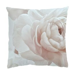 Bilderwelten Dekokissen Kissenbezug rosa Blumen Motiv - Wei&szlig;e Bl&uuml;te im Bl&uuml;tenmeer - Rose Sofakissen Bezug & F&uuml;llung in 40x40 50x50 60x60