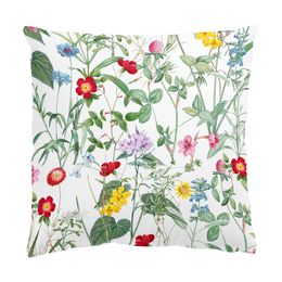 Bilderwelten Dekokissen bunt originell modern - Wildblumen auf Wei&szlig; - Bett Couch Sofakissen Bezug & F&uuml;llung in 40x40 50x50 60x60