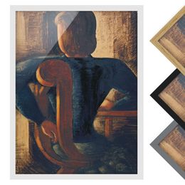 Bilderwelten Bild mit Rahmen originell einzigartig modern inkl. Rahmung - Oskar Schlemmer - R&uuml;cklings Sitzende am Tisch - Steg Wohnzimmer Schlafzimmer