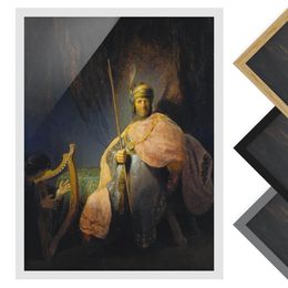 Bilderwelten Bild mit Rahmen - Hochformat Rembrandt van Rijn - David spielt Harfe
