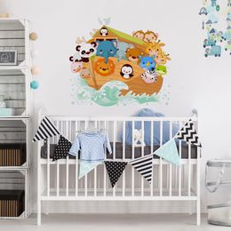 Bilderwelten Wandtattoo Tiere modern selbstklebend Wandaufkleber - Arche Noah - Wandsticker Kinderzimmer Baby M&auml;dchen Jungen