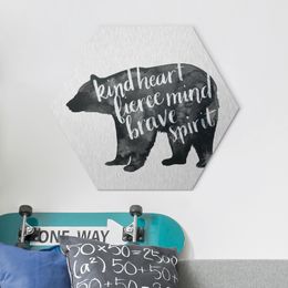 Bilderwelten Hexagon-Alu-Dibond Bild Tiere mit Weisheit - B&auml;r