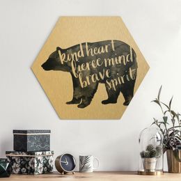 Bilderwelten Hexagon-Alu-Dibond Bild Tiere mit Weisheit - B&auml;r
