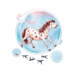 Bilderwelten Wandtattoo Tiere Illustration selbstklebend Wandaufkleber - Zauberpony Geschichten - Das Seifenblasenpony - Arena Verlag - Pferde Kinderzimmer Baby