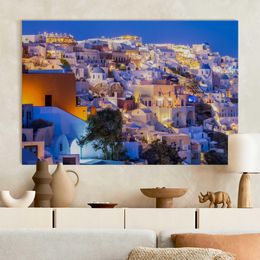 Bilderwelten Akustikbild Santorini at night