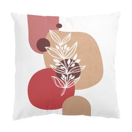 Bilderwelten Dekokissen 2er Set Geometrische Formen - Bl&auml;tter Rosa Pink