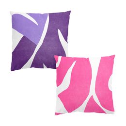 Bilderwelten Dekokissen Kissenbezug 2er Set violett originell Pop Art - Formen in Farbe - Violett Pink Duo - Bett Couch Sofakissen Bezug-in 40x40 50x50 60x60