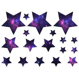 Bilderwelten Wandtattoo Himmel modern selbstklebend Wandaufkleber - No.542 Sterne Galaxie 18er Set - Himmel Kinderzimmer Baby M&auml;dchen Jungen