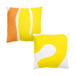 Bilderwelten Dekokissen 2er Set gelb originell Pop Art - Formen in Farbe - Orange Gelb Duo - Bett Couch Sofakissen Bezug & F&uuml;llung in 40x40 50x50 60x60
