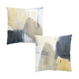 Bilderwelten Dekokissen Kissenbezug 2er Set schwarz originell Shabby - Dreiklang mit Tigerauge Set II - Bett Couch Sofakissen Bezug & F&uuml;llung in 40x40 50x50 60x60