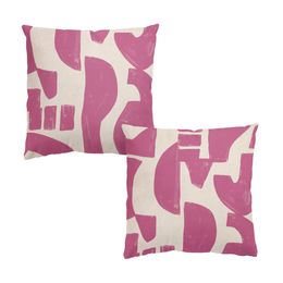 Bilderwelten Dekokissen Kissenbezug 2er Set violett originell Pop Art - Formen - Violett - Geometrisch Sofakissen Bezug & F&uuml;llung in 40x40 50x50 60x60