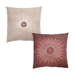 Bilderwelten Dekokissen Kissenbezug 2er Set rot originell modern - Boho Sonne Duo - Energiebilder Sofakissen Bezug & F&uuml;llung in 40x40 50x50 60x60