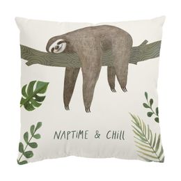Bilderwelten Dekokissen Kissenbezug 2er Set beige Tiere Illustration Aquarell - Faultier Spr&uuml;che Set I - Bett Couch Sofakissen Bezug & F&uuml;llung in 40x40 50x50 60x60