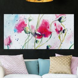 Bilderwelten Leinwandbild - Querformat Painted Poppies