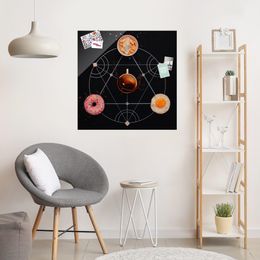 Bilderwelten Glasbild Kulinarisch modern schwarz Glas Wandbild - Alchemie des Fr&uuml;hst&uuml;cks - Deko K&uuml;che