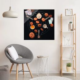 Bilderwelten Glasbild Kulinarisch modern schwarz Glas Wandbild - Alchemie des Backens - Deko K&uuml;che
