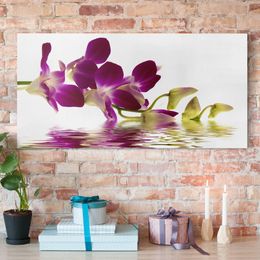 Bilderwelten Leinwandbild - Querformat Pink Orchid Waters