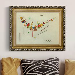 Bilderwelten Bild mit Barockrahmen Antik originell Abstrakt Barock beige - Wassily Kandinsky - Winkelschwung - edle Optik Wohnzimmer Schlafzimmer