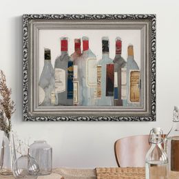 Bilderwelten Bild mit Barockrahmen Antik Kulinarisch modern Barock blau - Wein & Spirituosen I - Getr&auml;nke K&uuml;che