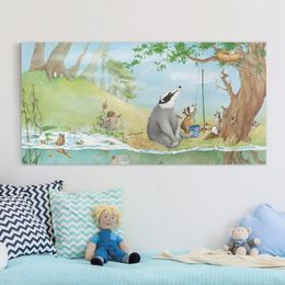 Bilderwelten Leinwandbild - Querformat Wassili Waschb&auml;r - Ein Fahrstuhl f&uuml;r Elsa