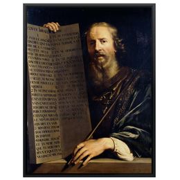 Bilderwelten Leinwandbild - Hochformat Philippe de Champaigne - Mose h&auml;lt Tafel