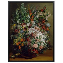 Bilderwelten Leinwandbild - Hochformat Gustave Courbet - Blumenstrau&szlig; in Vase