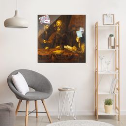 Bilderwelten Glasbild originell modern einzigartig Glas Wandbild - Rembrandt van Rijn - Gleichnis von Arbeitern - Deko Wohnzimmer Schlafzimmer