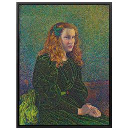 Bilderwelten Leinwandbild - Hochformat Theo van Rysselberghe - Junge Frau in gr&uuml;nem Kleid