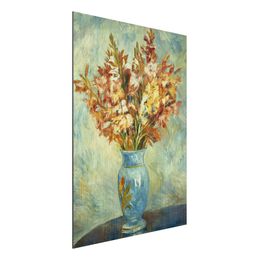 Bilderwelten Alu Dibond Outdoor Bild Blumen gelb modern wetterfest - Auguste Renoir - Gladiolen in Vase - Deko Wohnzimmer Schlafzimmer