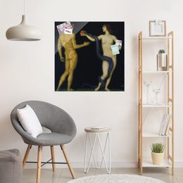 Bilderwelten Glasbild originell modern einzigartig Glas Wandbild - Franz von Stuck - Adam und Eva - Deko Wohnzimmer Schlafzimmer