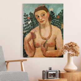 Leinwandbild Kunstdruck Paula Modersohn-Becker - Halbakt mit Bernsteinkette