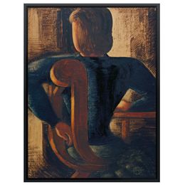 Bilderwelten Leinwandbild - Hochformat Oskar Schlemmer - R&uuml;cklings Sitzende am Tisch