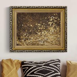 Bilderwelten Bild mit Barockrahmen Antik originell Abstrakt Barock gold - Goldene Unruhe - edle Optik Wohnzimmer Schlafzimmer
