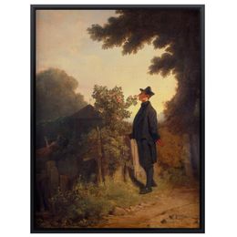 Bilderwelten Leinwandbild - Hochformat Carl Spitzweg - Der Rosenfreund
