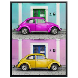 Bilderwelten Leinwandbild - Hochformat Kolorierte Beetles