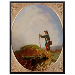 Bilderwelten Leinwandbild - Hochformat Carl Spitzweg - G&auml;hnende Schildwache