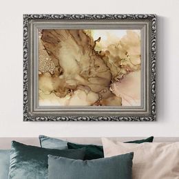 Bilderwelten Leinwandbild mit Barockrahmen Goldbraune Explosion II