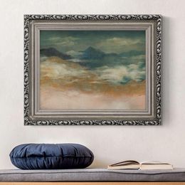 Bilderwelten Bild mit Barockrahmen Antik Natur Vintage Barock braun - Himmelhohe Berglandschaft - Asia Wohnzimmer Schlafzimmer