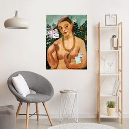 Bilderwelten Glasbild - Hochformat Paula Modersohn-Becker - Halbakt mit Bernsteinkette