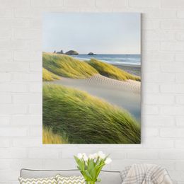 Bilderwelten Leinwandbild - Hochformat D&uuml;nen und Gr&auml;ser am Meer