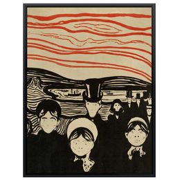 Bilderwelten Leinwandbild - Hochformat Edvard Munch - Angstgef&uuml;hl