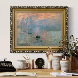 Bilderwelten Bild mit Barockrahmen Antik originell modern Barock blau - Claude Monet - Impression - edle Optik Wohnzimmer Schlafzimmer