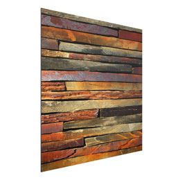 Bilderwelten Alu-Dibond Outdoor Bild Bretterstapel