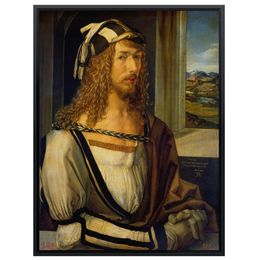 Bilderwelten Leinwandbild - Hochformat Albrecht D&uuml;rer - Selbstbildnis mit Landschaft