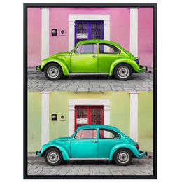 Bilderwelten Leinwandbild - Hochformat Farbige Beetles
