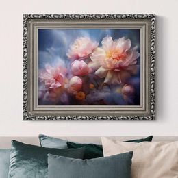 Bilderwelten Bild mit Barockrahmen Antik Blumen Digital Art Barock rosa - &Auml;therische Pfingstrosen - Rose Wohnzimmer Schlafzimmer