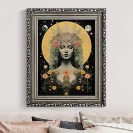 Bilderwelten Leinwandbild mit Barockrahmen Surreale Collage Frauenportrait
