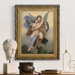 Bilderwelten Bild mit Barockrahmen Antik originell modern Barock beige - William-Adolphe Bouguereau - Entf&uuml;hrung der Psyche - Engel Wohnzimmer Schlafzimmer